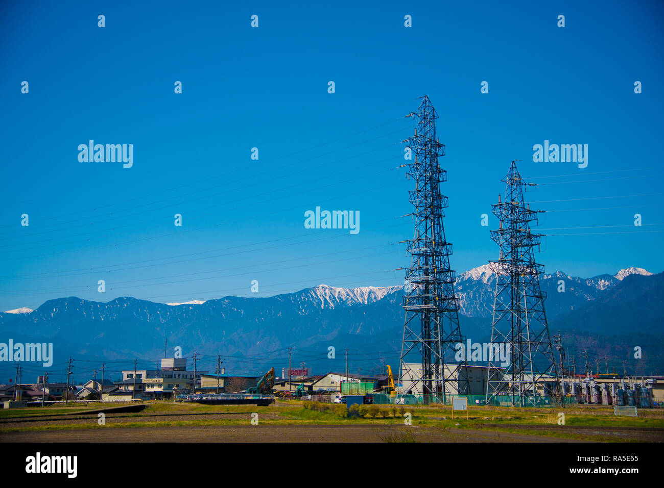 Japan Alps from Nagano side in Japan. Japan Alps is located between ...