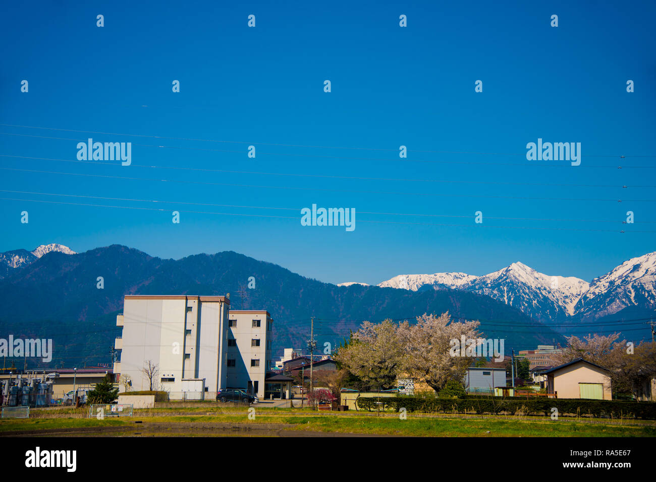 Japan Alps from Nagano side in Japan. Japan Alps is located between Nagano and Toyama ...