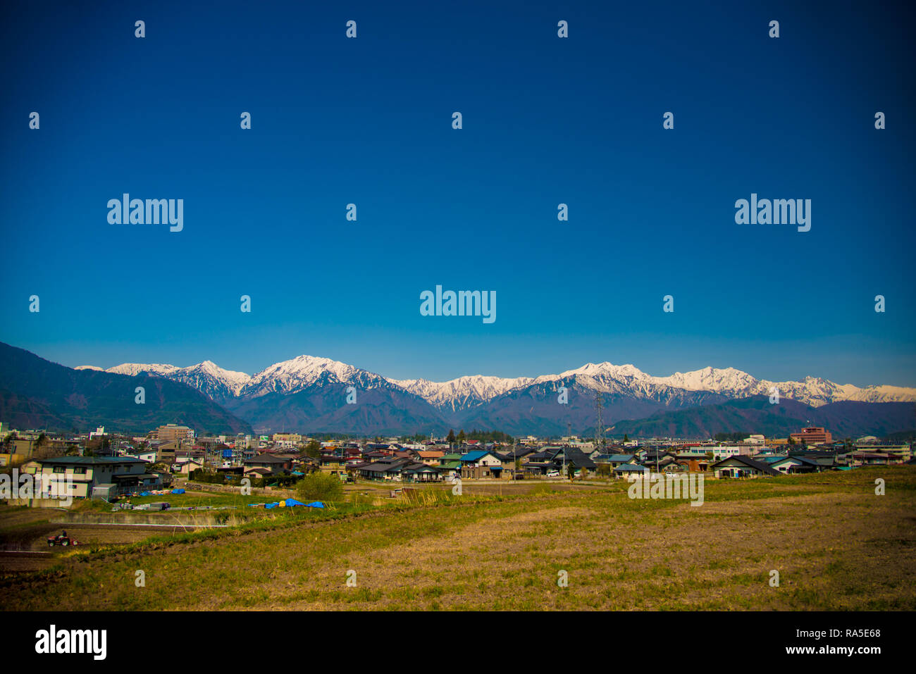 Japan Alps from Nagano side in Japan. Japan Alps is located between ...