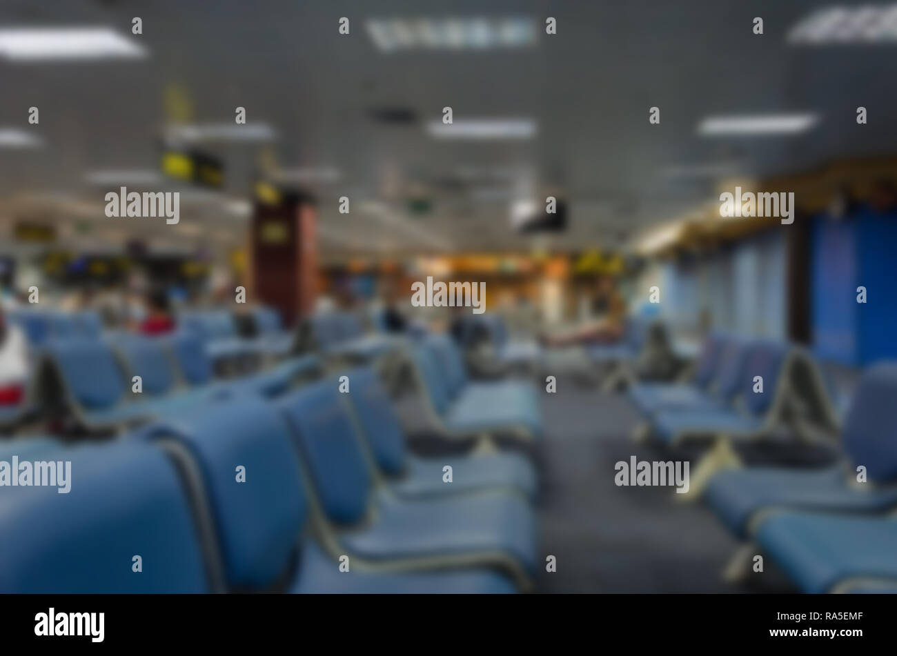 Blur Zone Chair Passengers wait on the plane in the airport Stock Photo ...