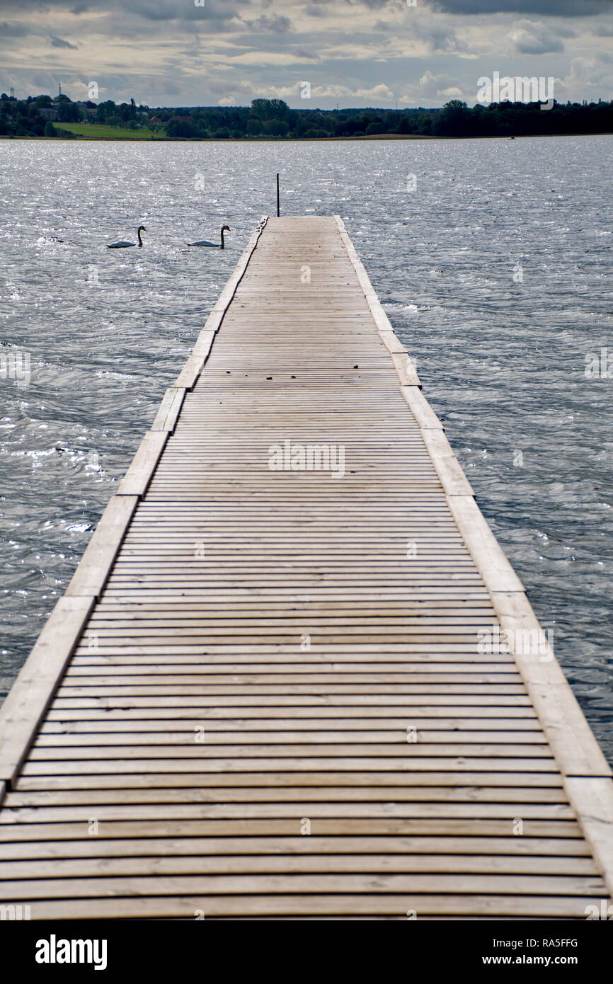 Pier made of wood Stock Photo - Alamy