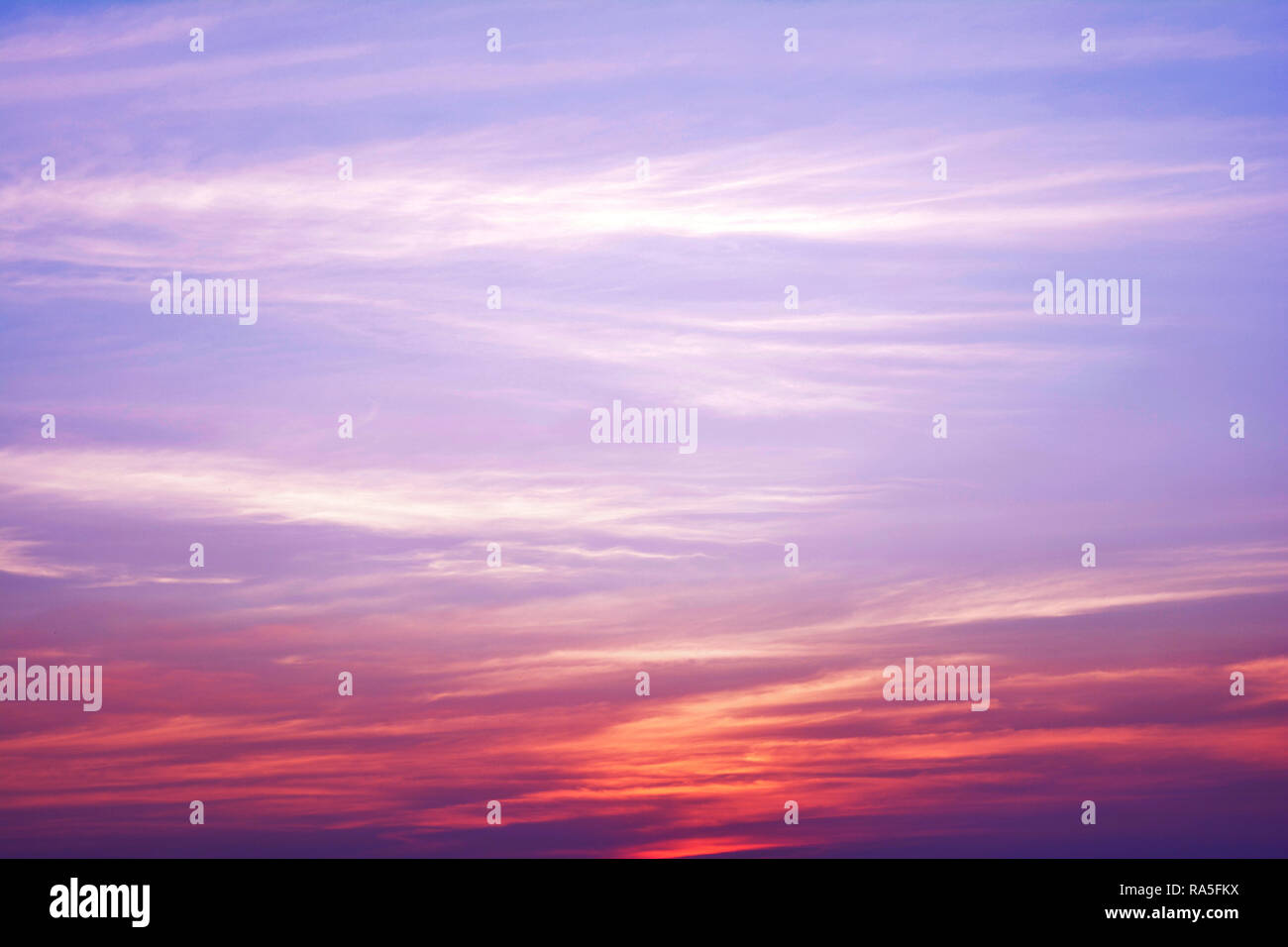 Sunset In The Horizon Stock Photo - Alamy