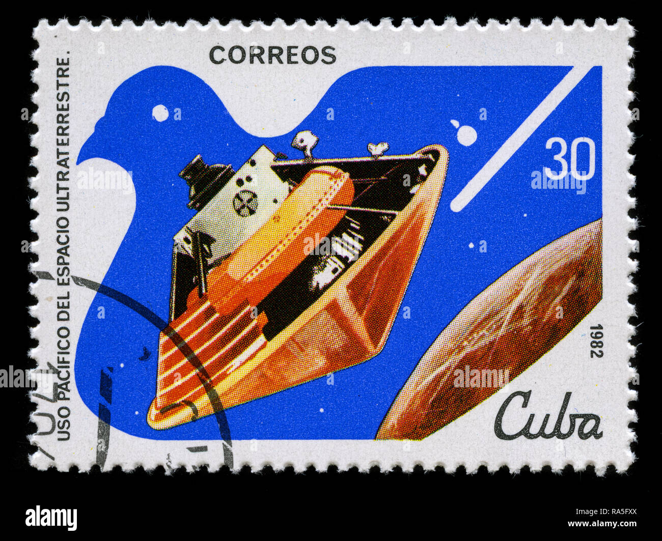 Postage stamp from Cuba in the Cosmonautics Day 1982 series Stock Photo ...