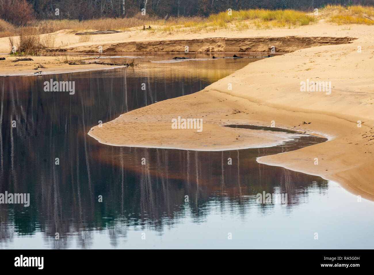sand pattern texture on the beach in cold weather at the Baltic sea ...