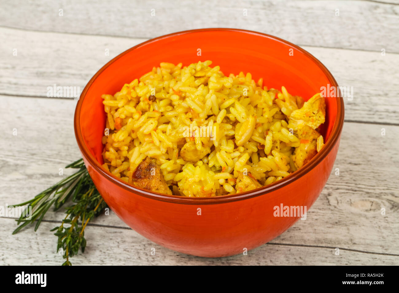 Uzbek traditional Plov with turkey Stock Photo - Alamy