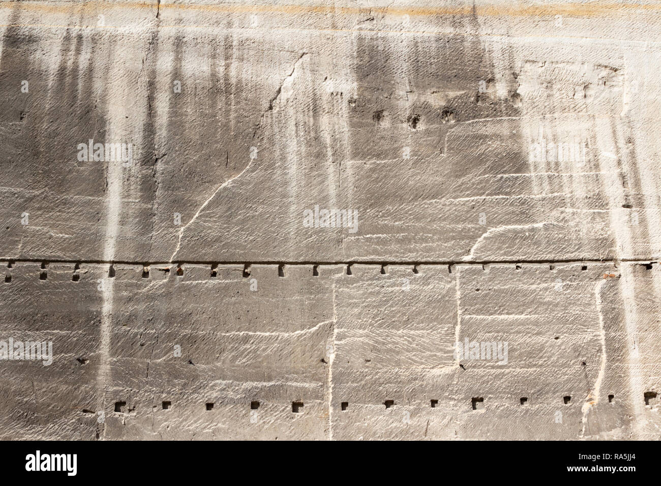 Huge limestone surface in the quarry in Fertorakos, Hungary. The ...