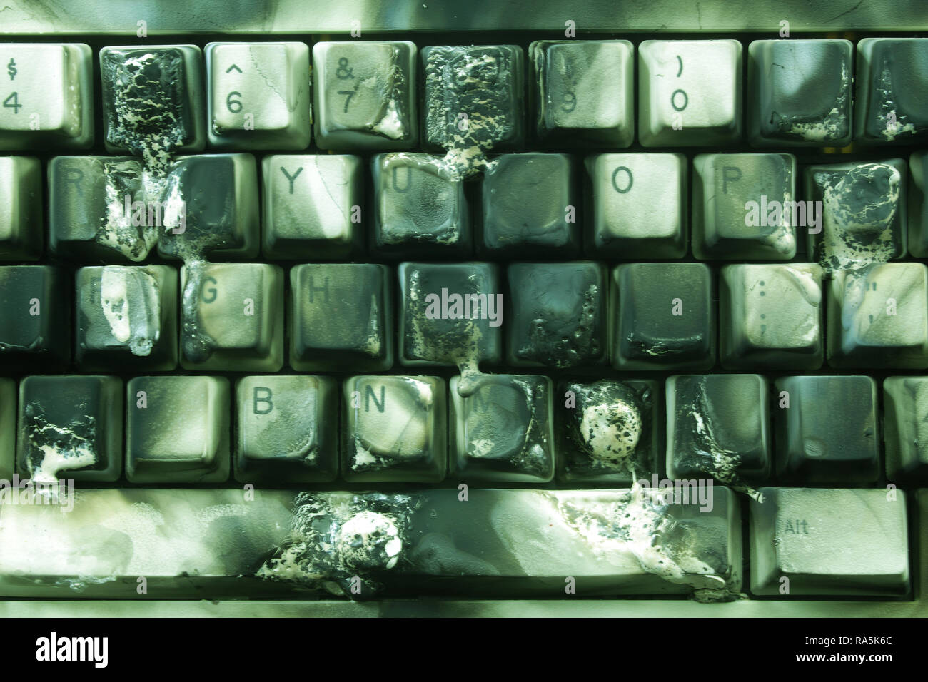 Close Up of Burnt Keyboard Stock Photo - Alamy