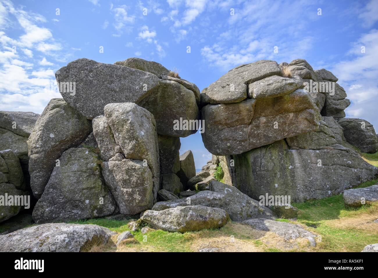 Rock windows at the Bonehill Rocks, Dartmoor NP, Widecombe-in-the-Moor ...