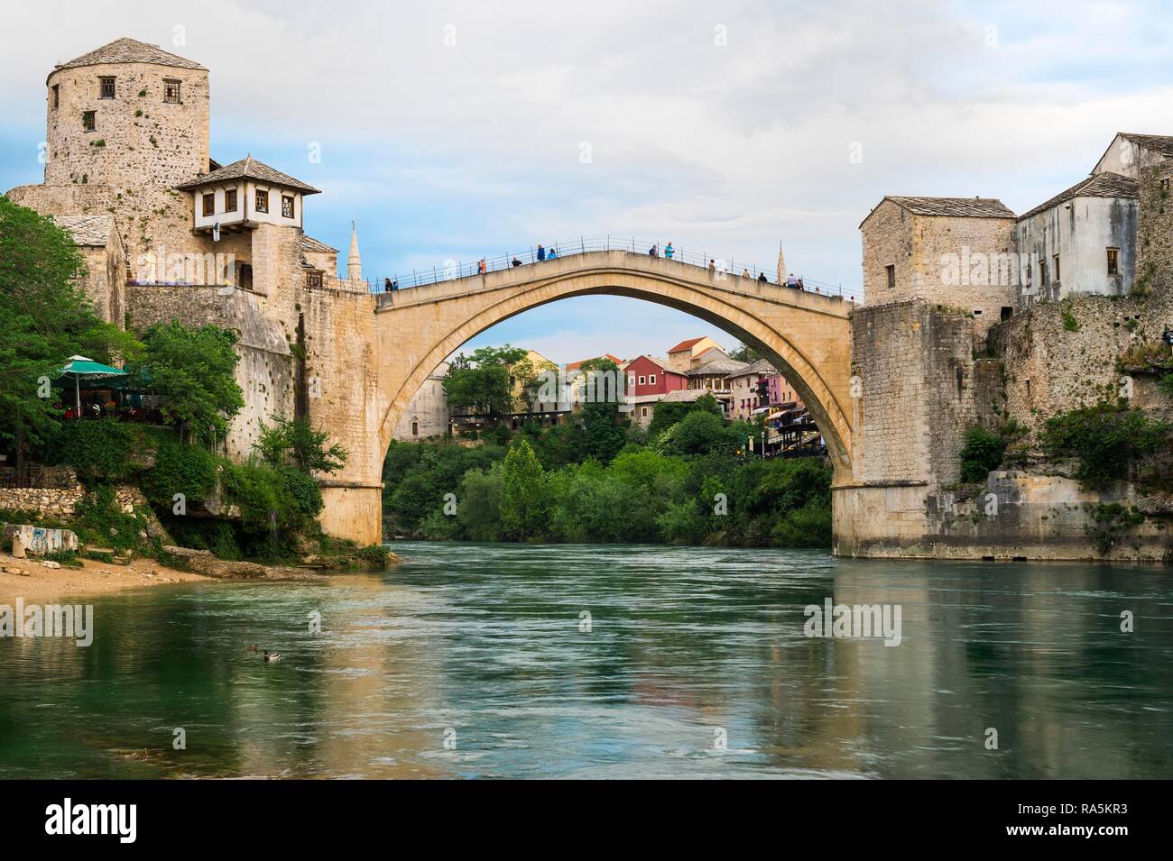 Mostar Bridge over Neretva river, Unesco World Heritage Site, Mostar ...