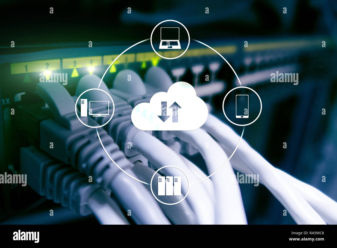 CLoud server and computing, data storage and processing. Internet and ...