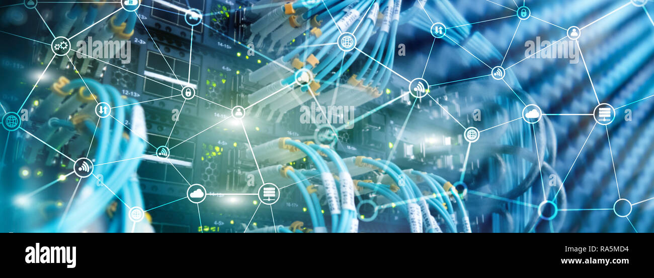 Telecommunication concept with abstract network structure and server ...
