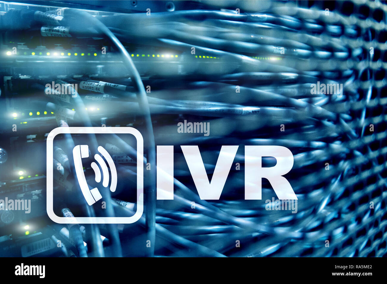 IVR Interactive voice response communication concept. servers data ...