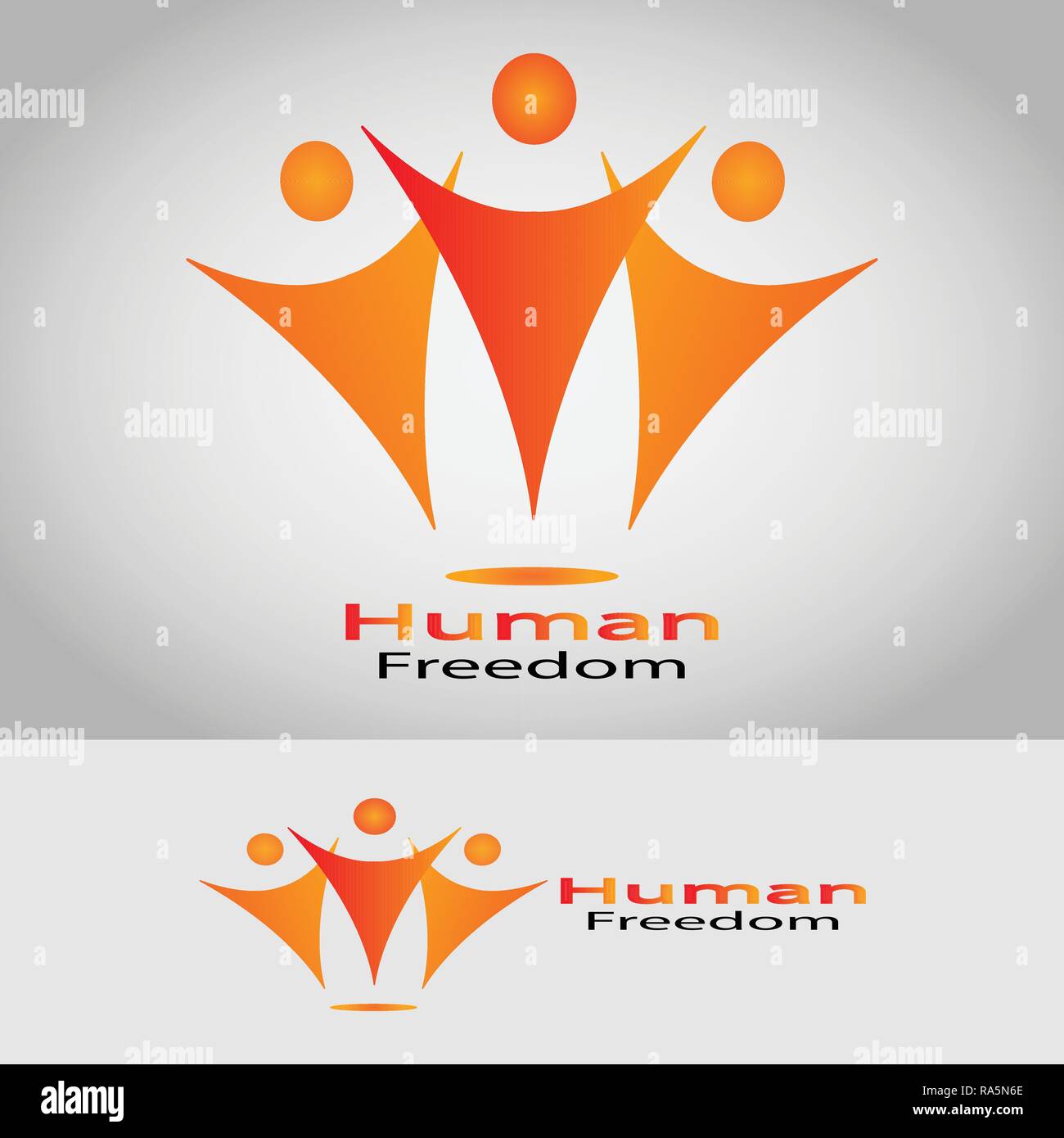 This logo has a picture of some humans who raise their hands. This logo ...