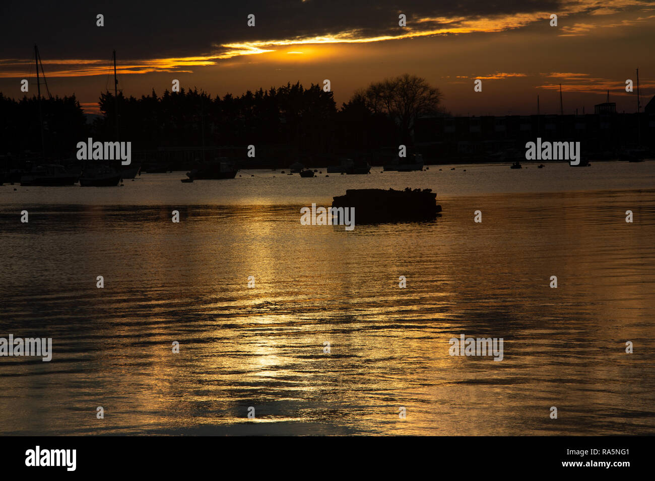 Old harbour quay, Bembridge Stock Photo - Alamy
