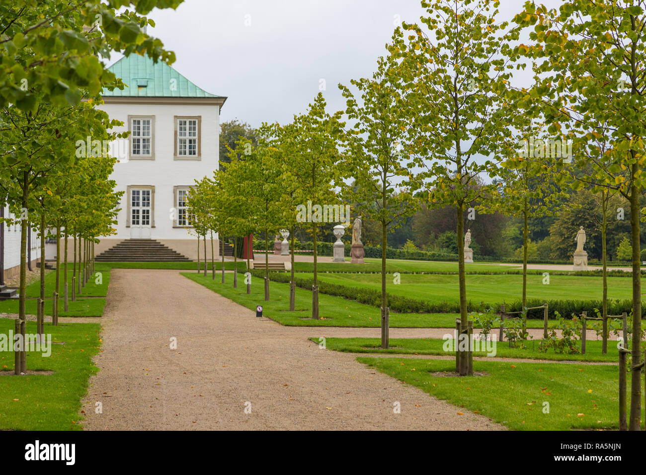 Fredensborg, Denmark- 30 August 2014: Fredensborg Palace, one of the ...