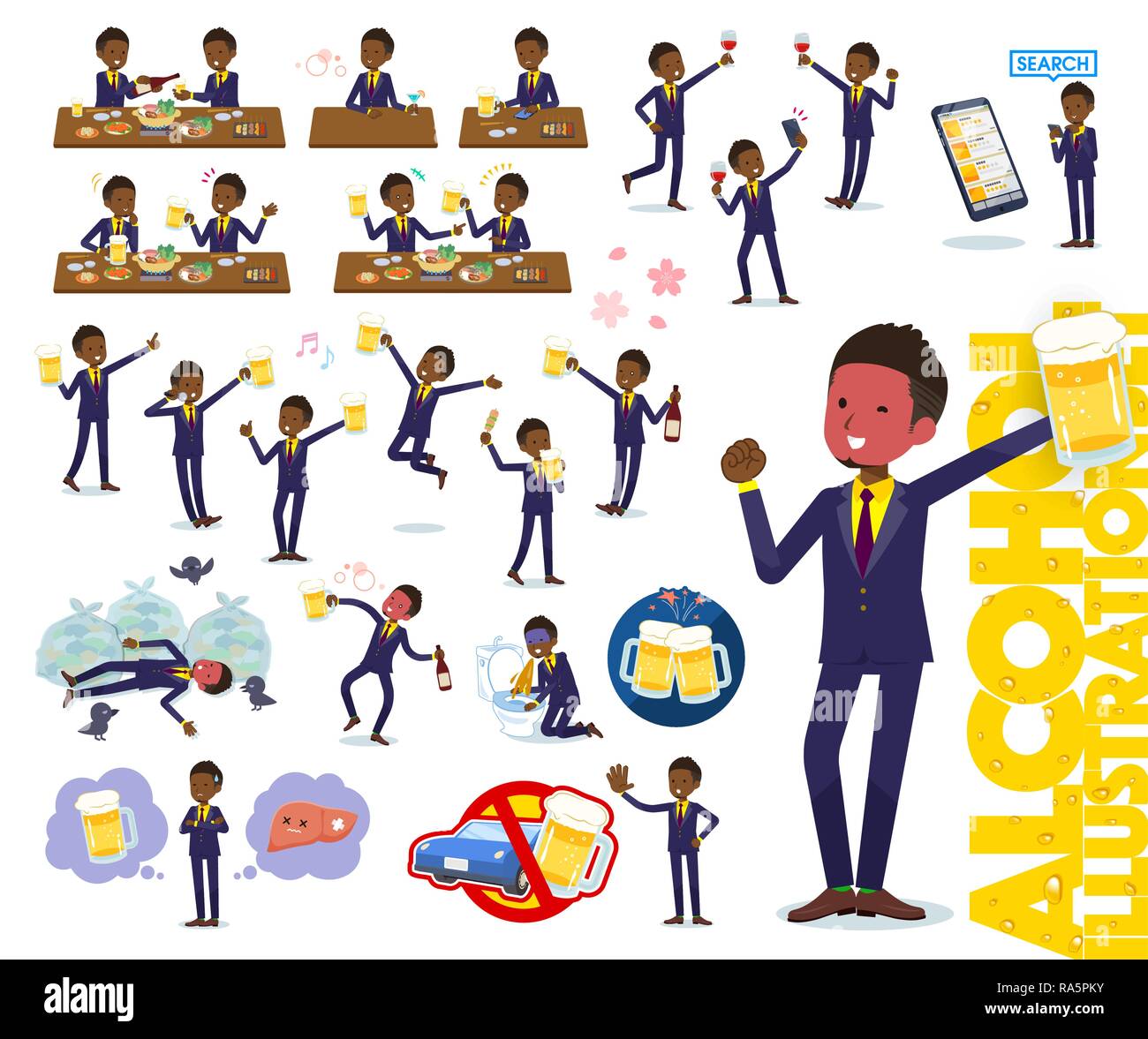 A set of African American businessman related to alcohol.There is a ...