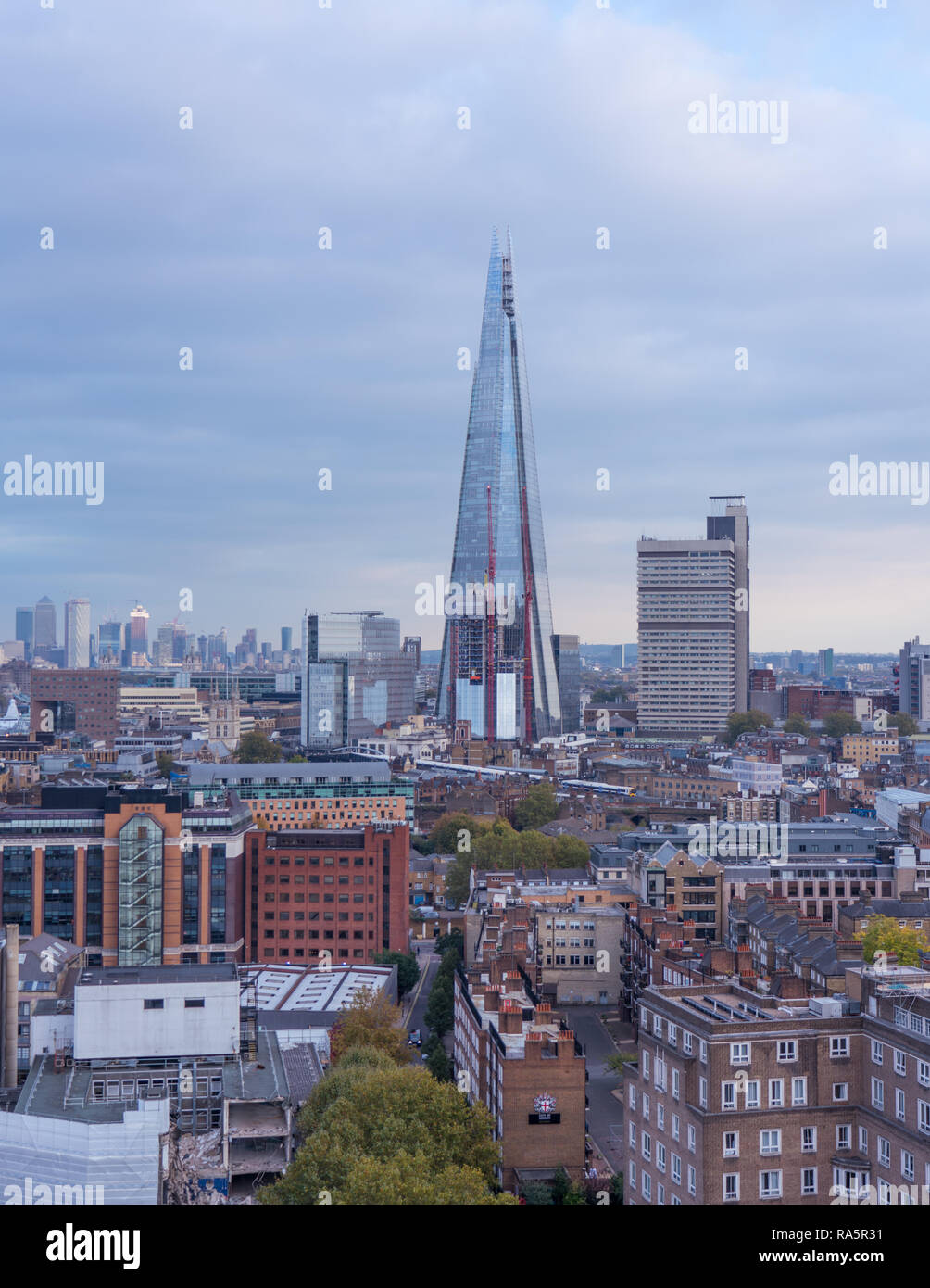 Aerial picture of the Shard building from the Tate Building Stock Photo ...