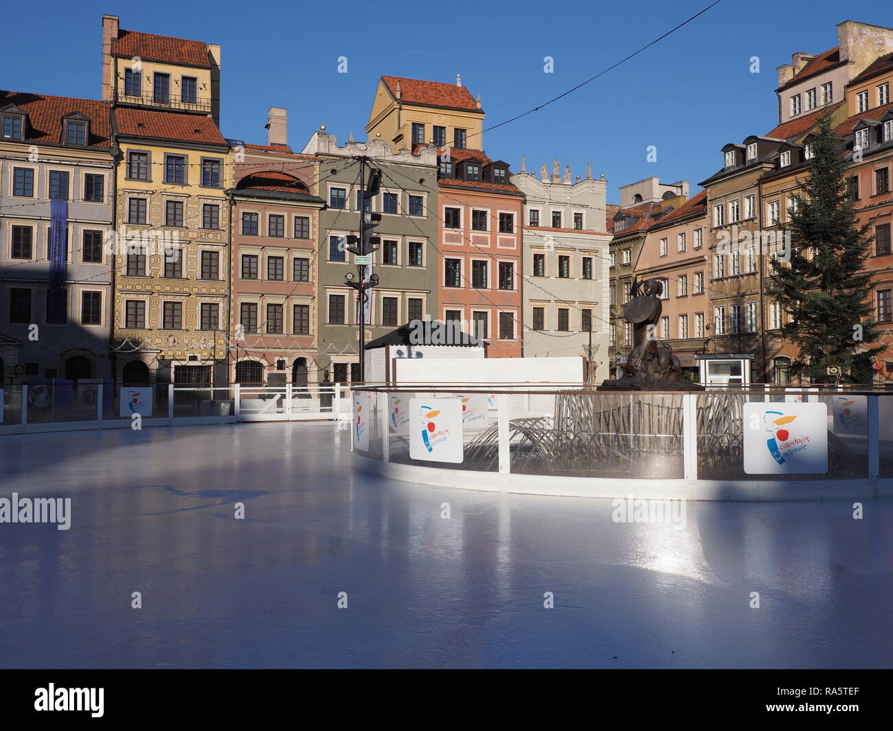 WARSAW, POLAND on DECEMBER 2018: Historical buildings at Old Town ...