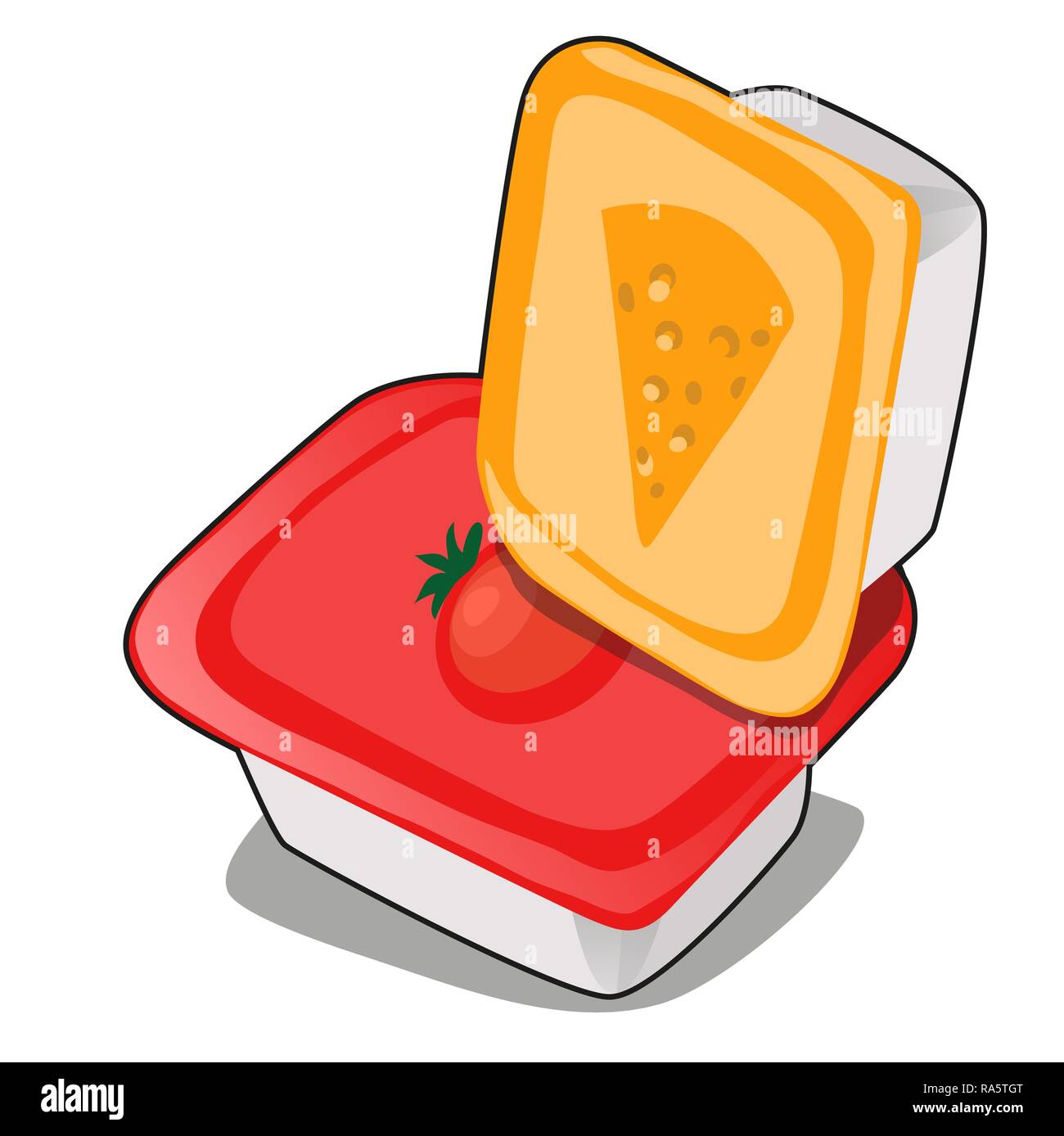 Set of plastic containers for food storage isolated on white background ...