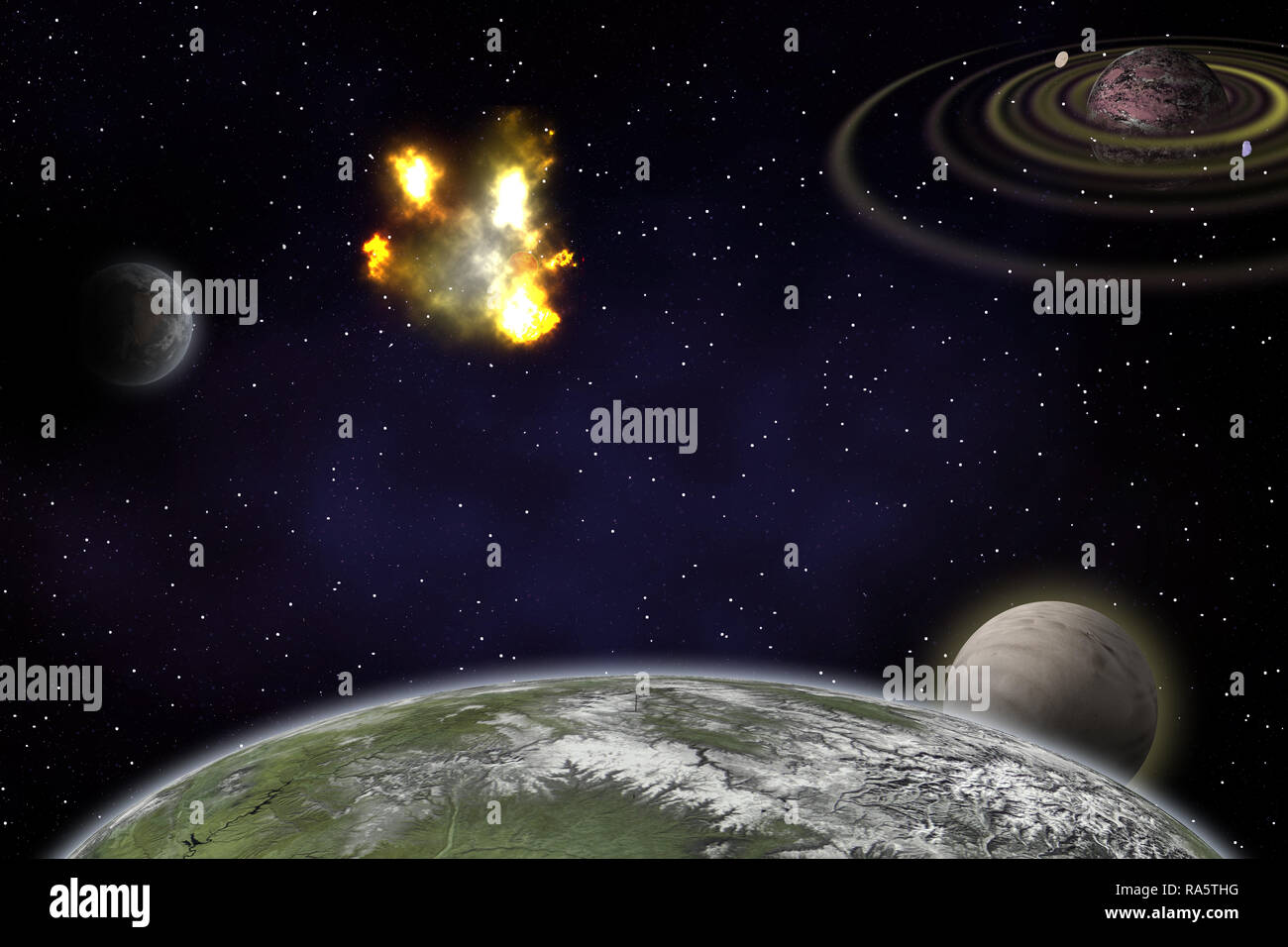 fantasy Supernova. Computer Generated Image of a supernova explosion in ...