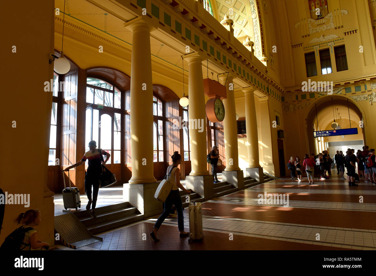 Prague Railway Station in the Czech Republic with it's Art Nouveau ...