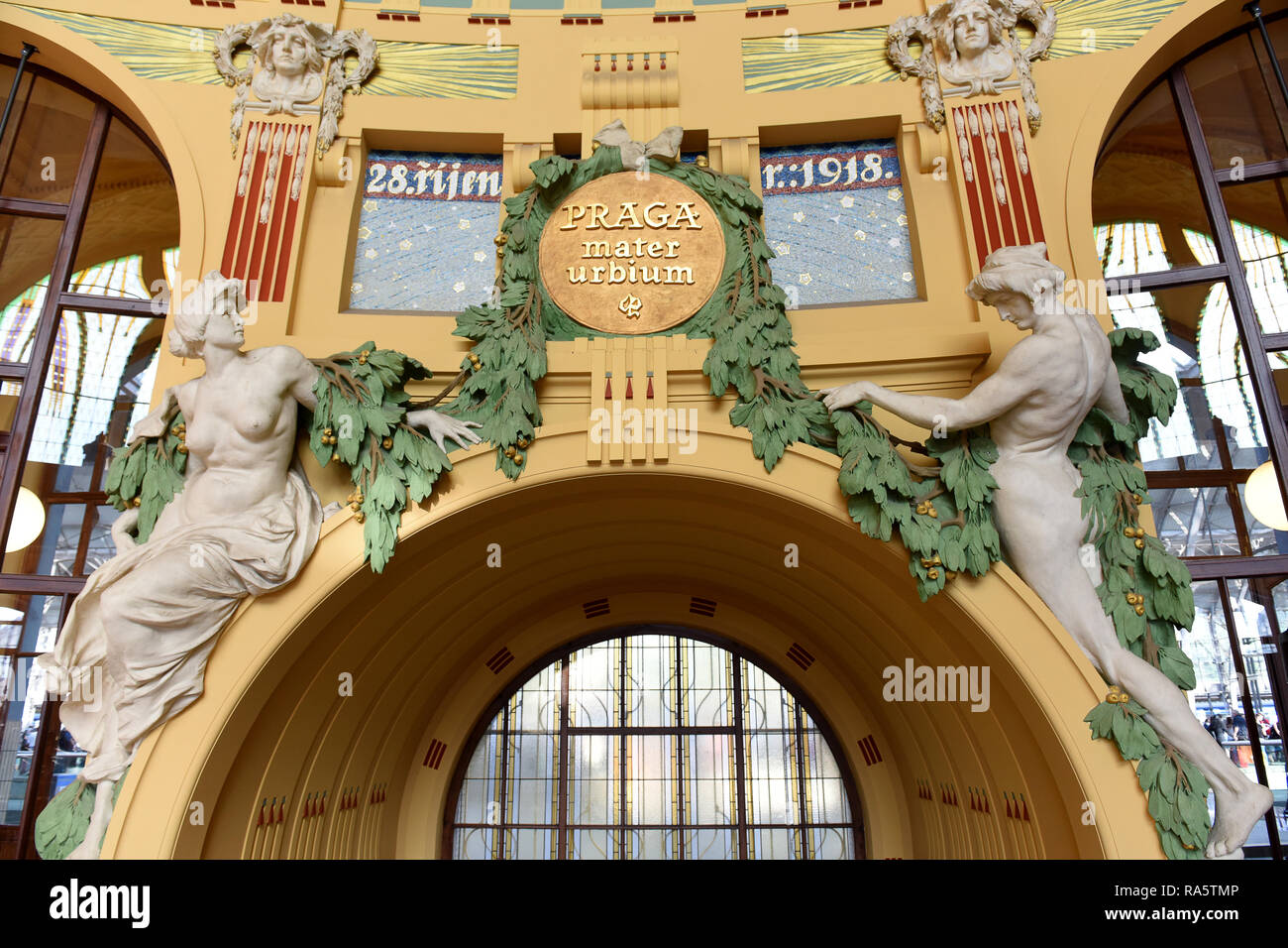 Prague Railway Station in the Czech Republic with it's Art Nouveau ...