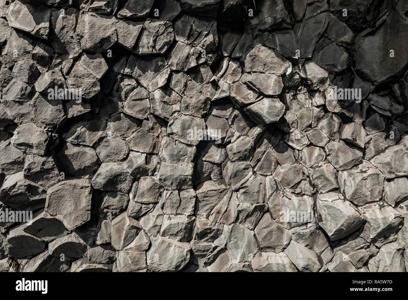 Columnar basalt formations along Reynisfjara Black Sand Beach in ...