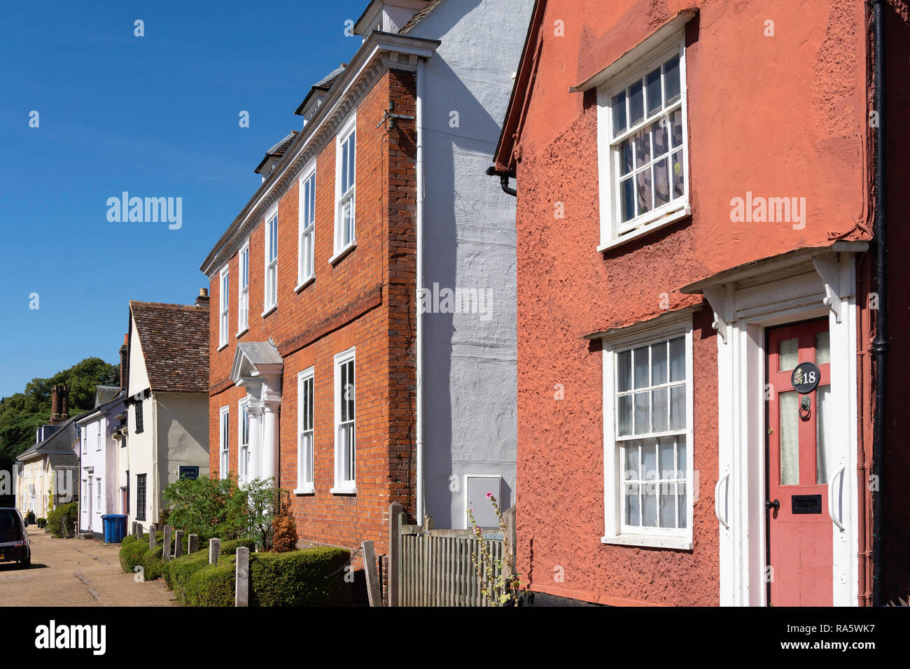 Period houses, Nethergate Street, Clare, Suffolk, England, United ...