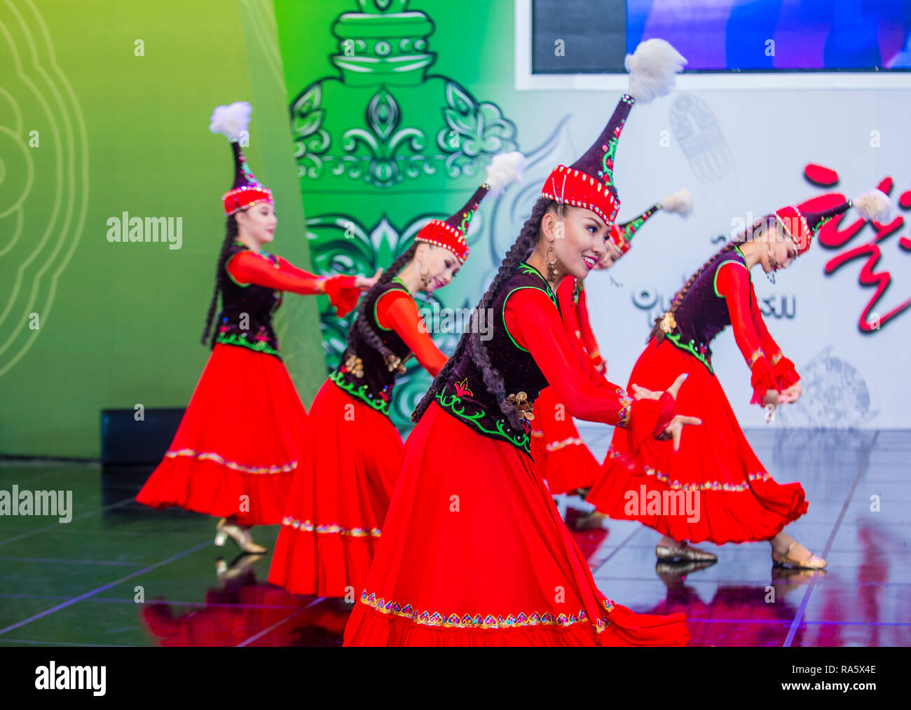 Dancers from the Exemplary Choreographic Ensemble Sholpan perform at ...