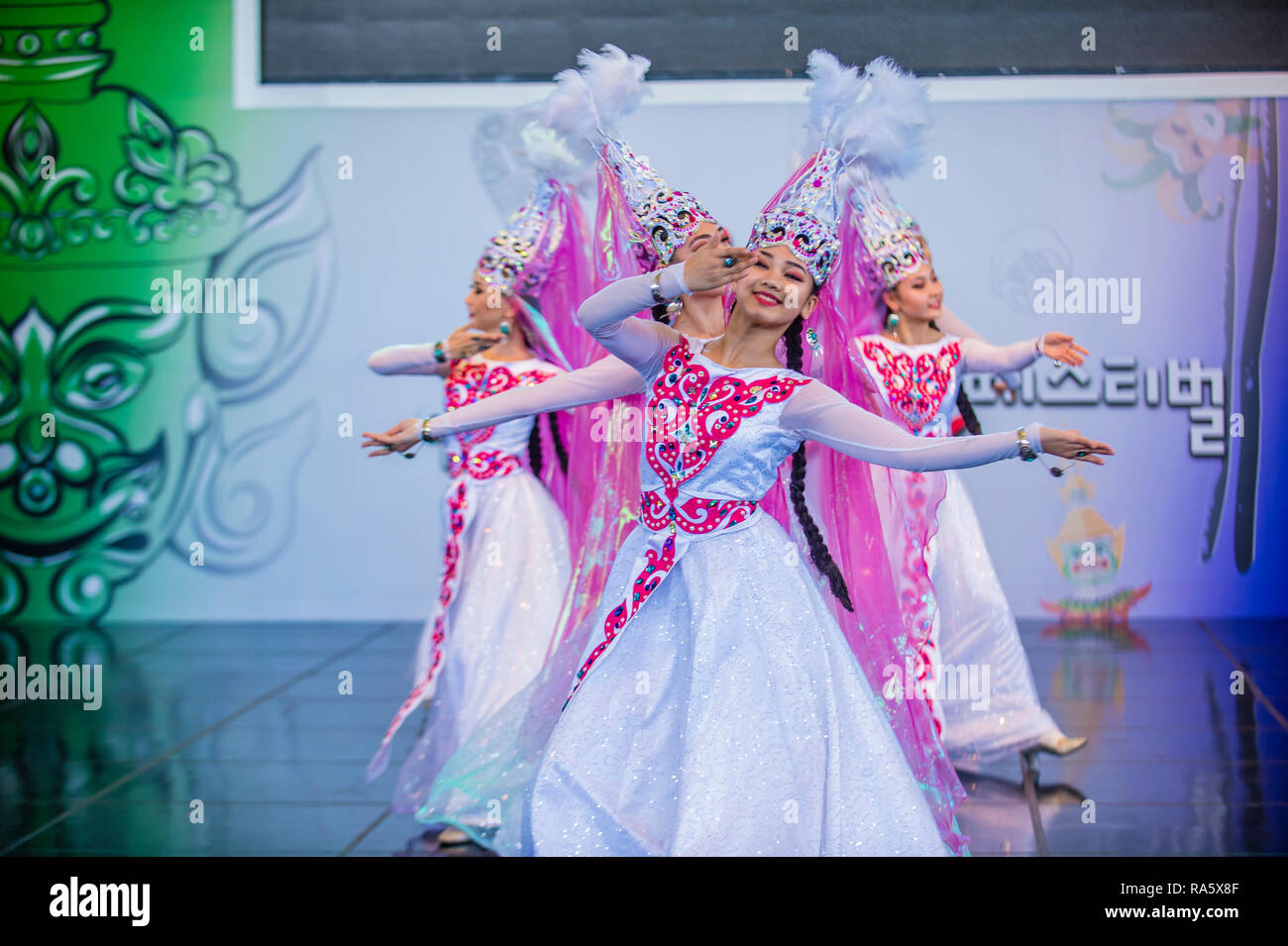 Dancers from the Exemplary Choreographic Ensemble Sholpan perform at ...