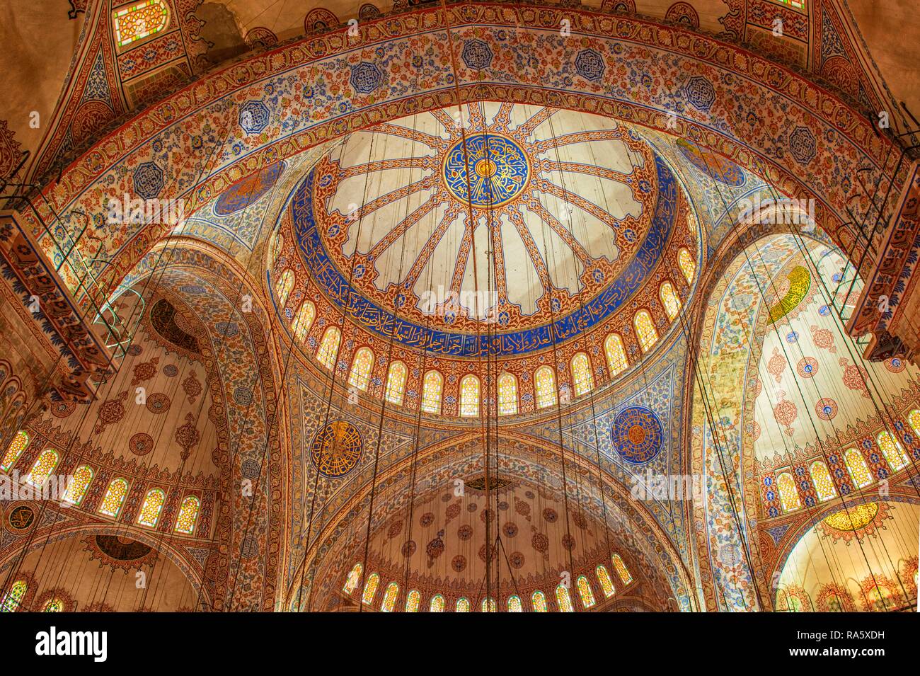 Sultan Ahmed Mosque or Blue Mosque, main dome, Istanbul, Turkey Stock ...
