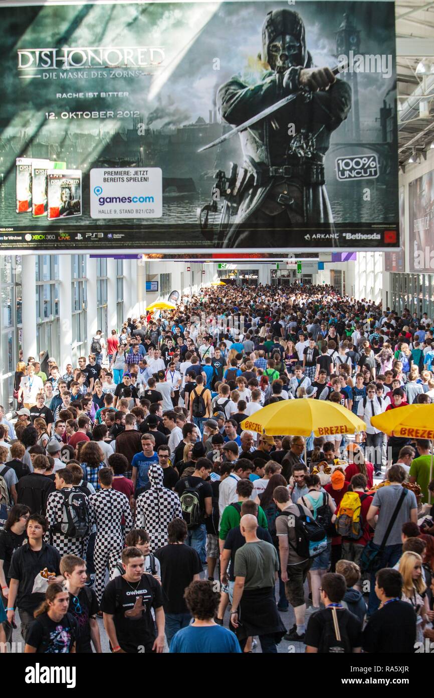 Crowds at the Gamescom, the world's largest trade fair for interactive ...