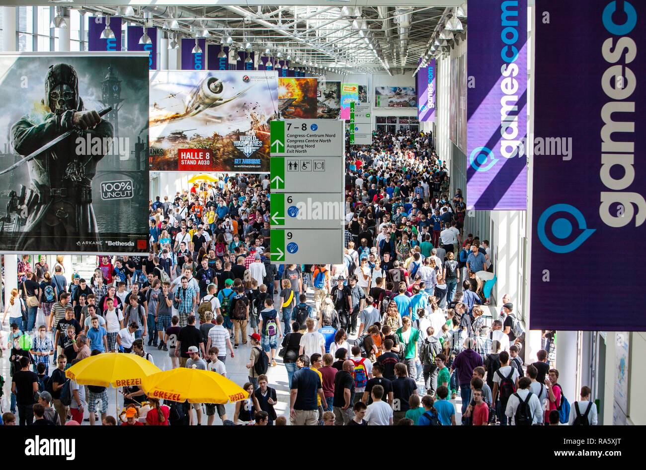 Crowds at the Gamescom, the world's largest trade fair for interactive ...