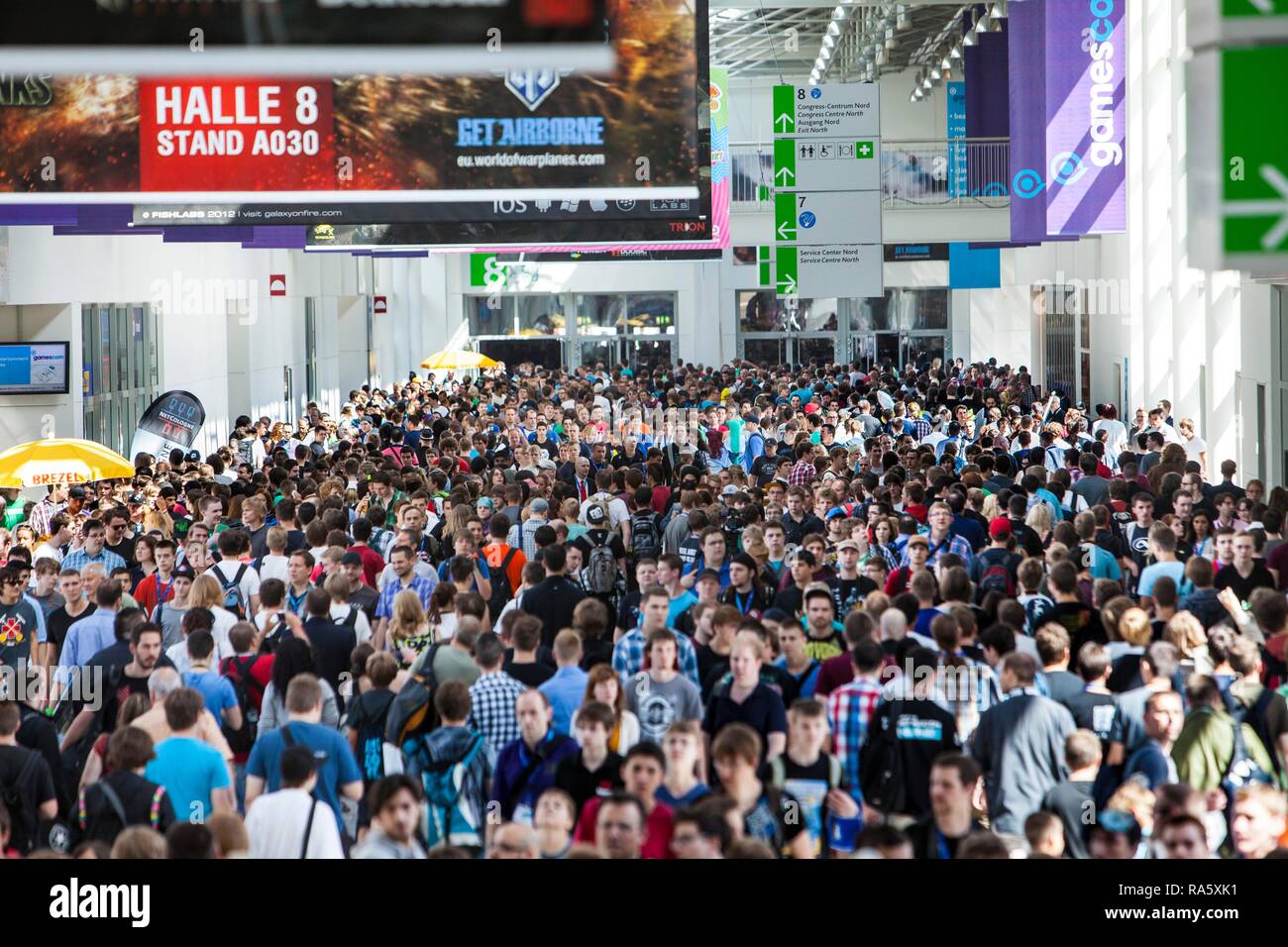 Crowds at the Gamescom, the world's largest trade fair for interactive ...
