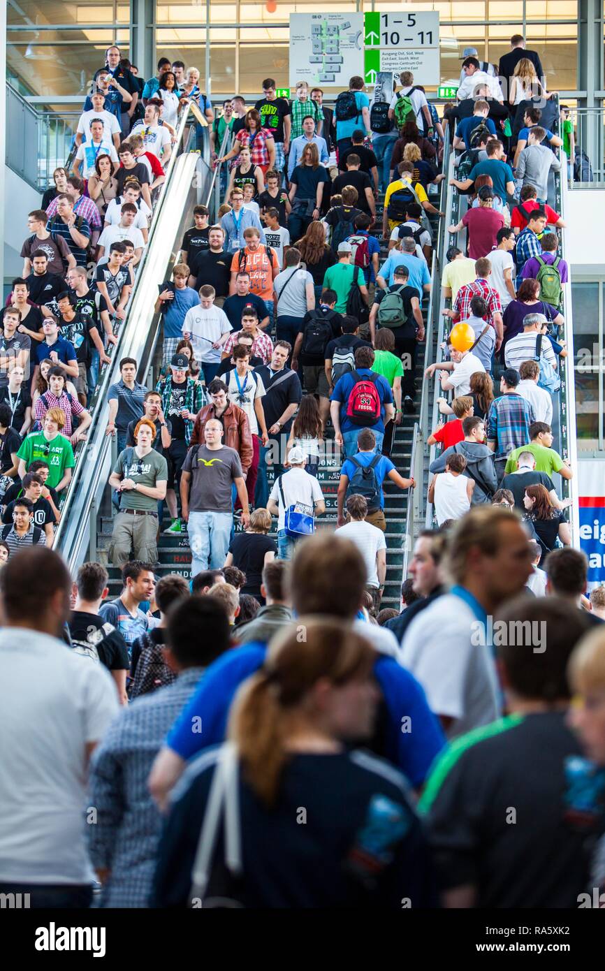 Crowds at the Gamescom, the world's largest trade fair for interactive ...