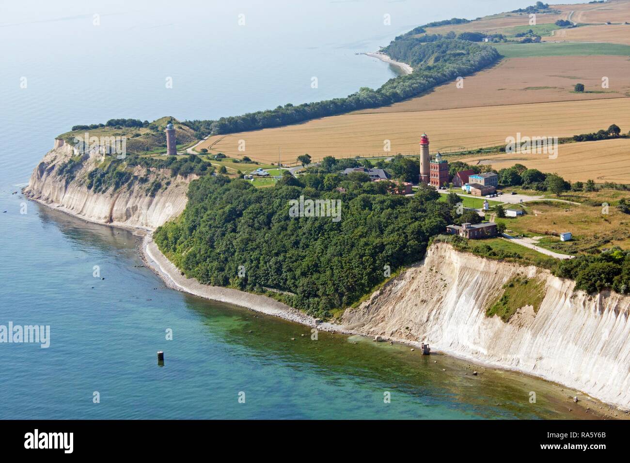 Aerial view, Cape Arkona, Ruegen Island, Mecklenburg-Western Pomerania ...