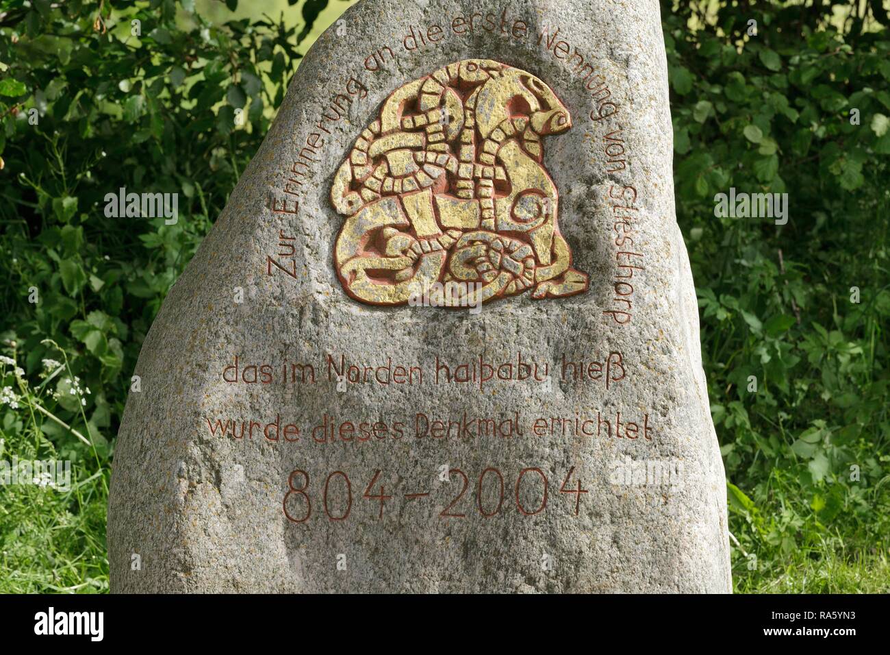 Memorial stone at the roadside between the Vikings Museum and the ...