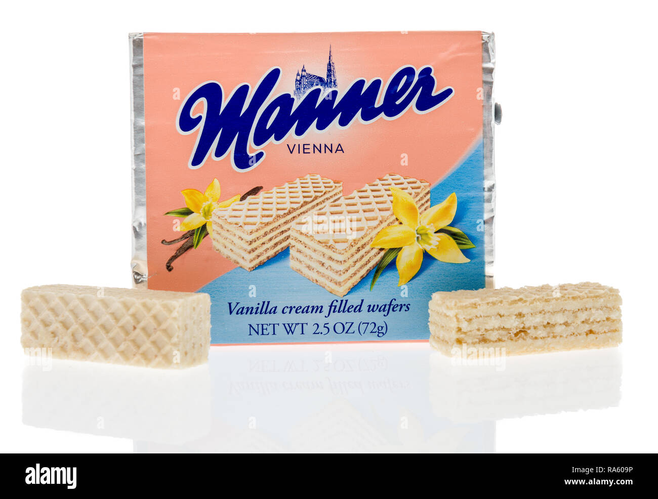 Winneconne, WI - 30 December 2018: A package of Manner vanilla sugar ...