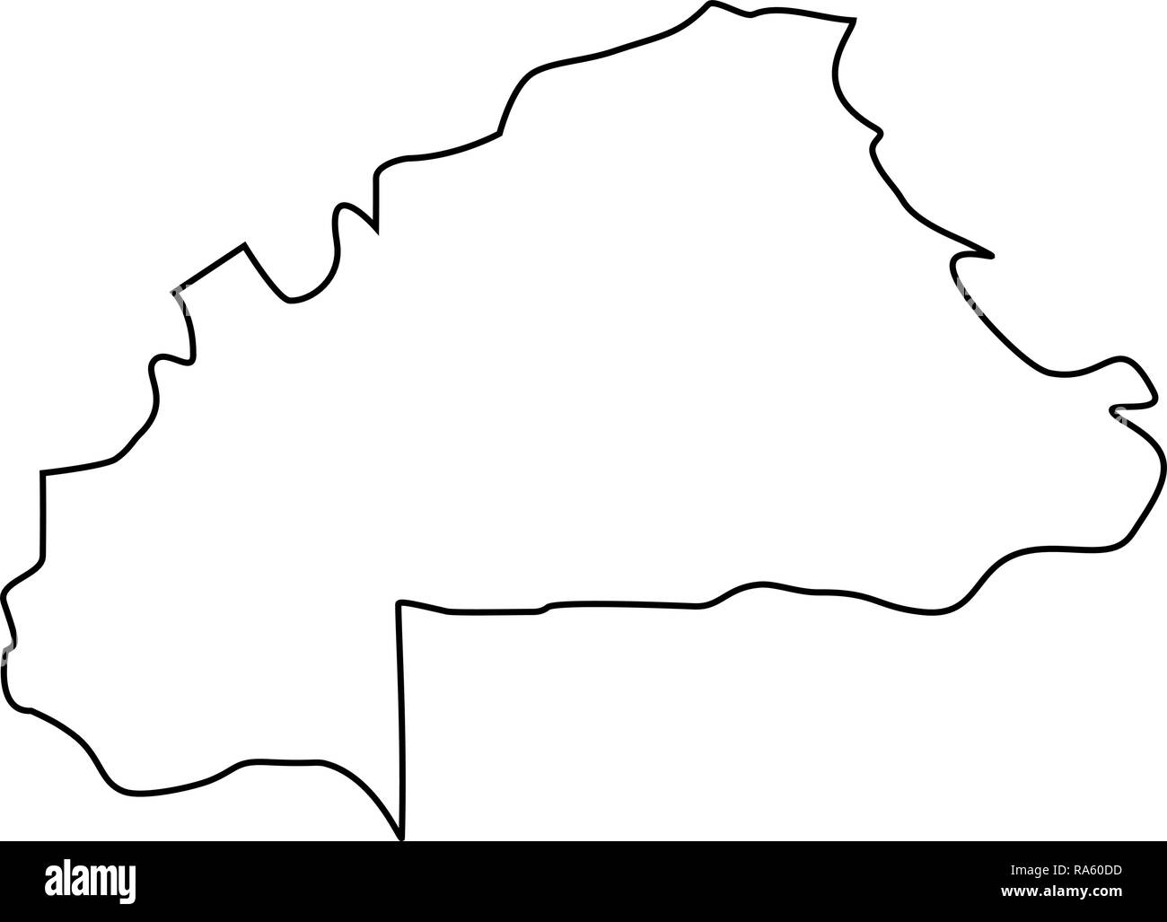 map of Burkina Faso - outline. Silhouette of map of Burkina Faso vector illustration Stock ...