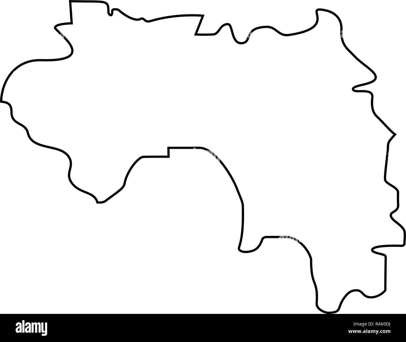 map of Guinea - outline. Silhouette of map of Guinea vector ...