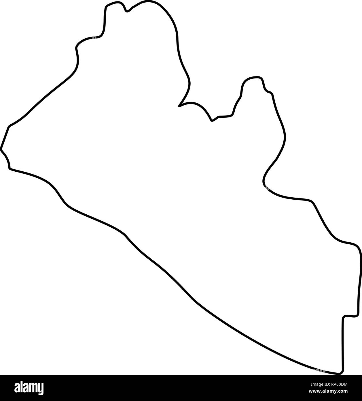 map of Liberia - outline. Silhouette of map of Liberia vector ...