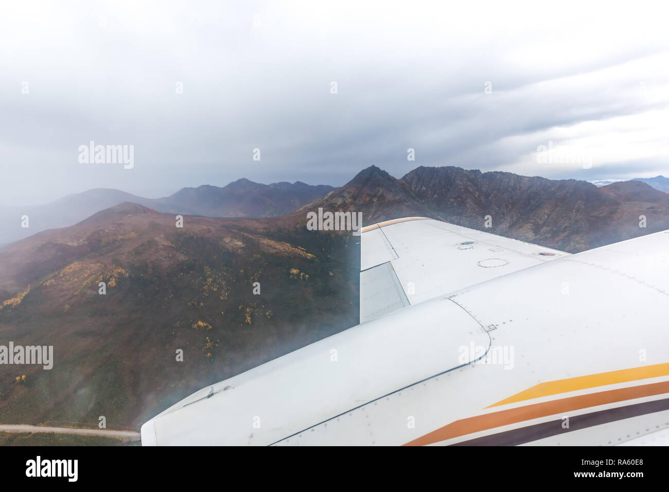 A private plane flying with low visibility in Alaska Stock Photo - Alamy