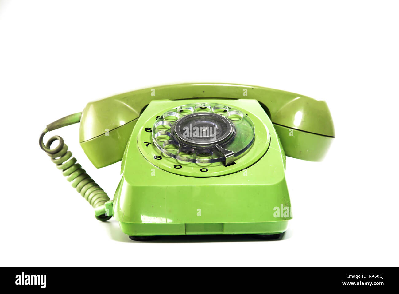 Old Phone on white background Stock Photo - Alamy