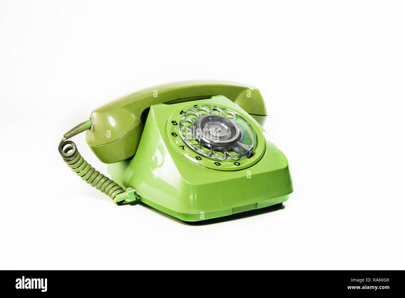 Old Phone on white background Stock Photo - Alamy