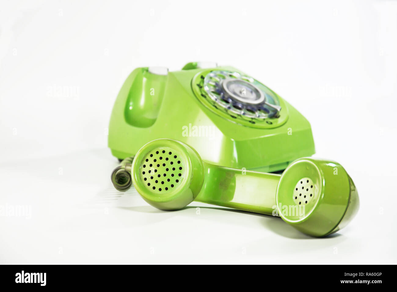 Old Phone on white background Stock Photo - Alamy