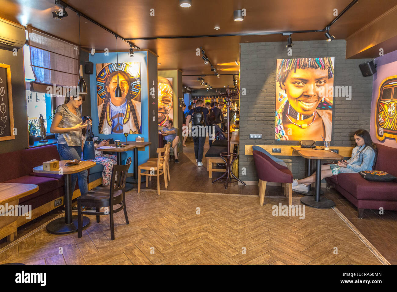 Chisinau, Moldavia - July 4th 2018 - A modern restaurant in downtown ...
