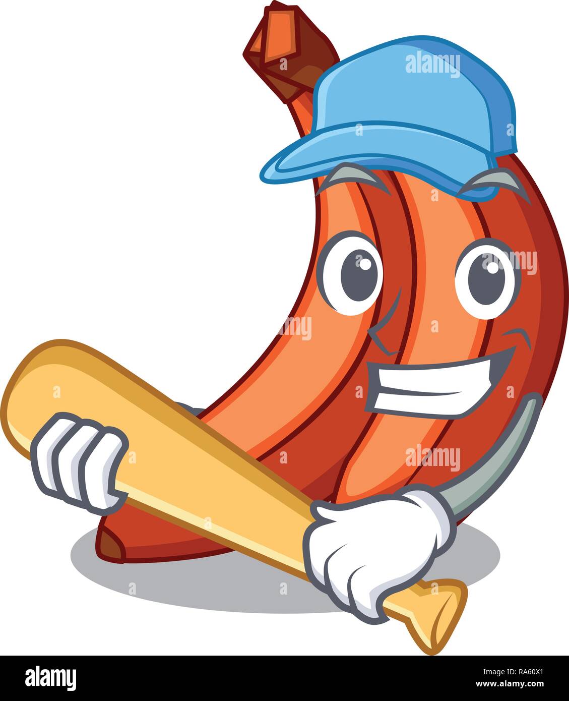 Playing baseball red banana isolated on the mascot Stock Vector Image ...