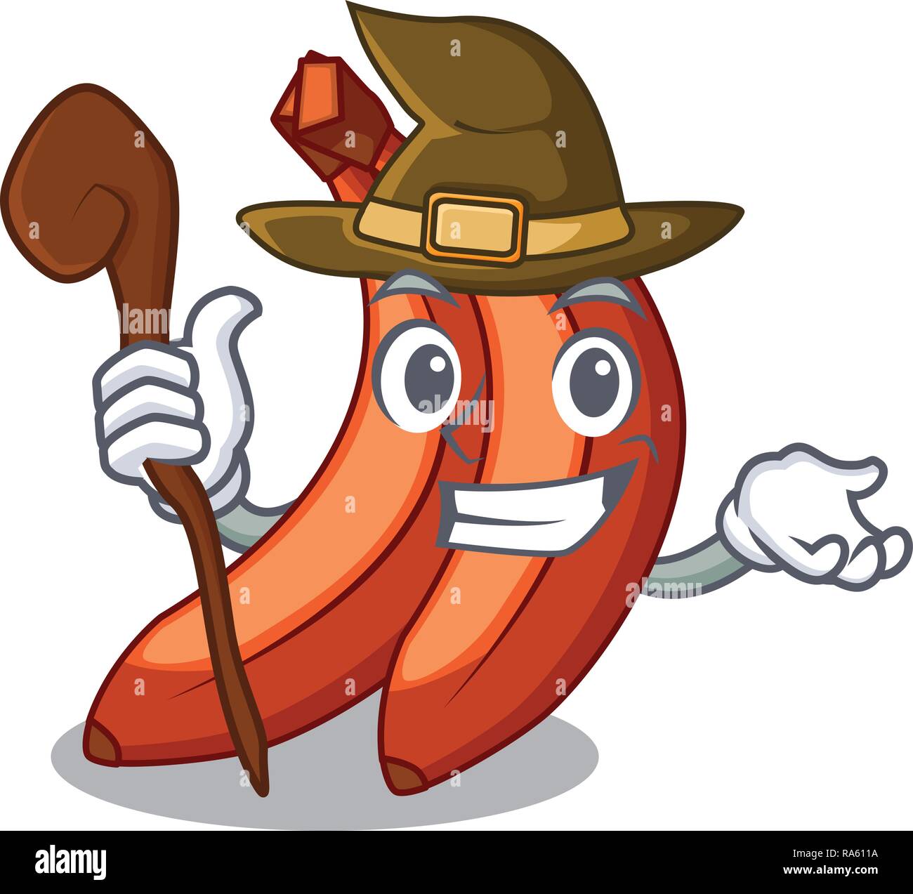Witch red cartoon bananas ready to eat Stock Vector Image & Art - Alamy