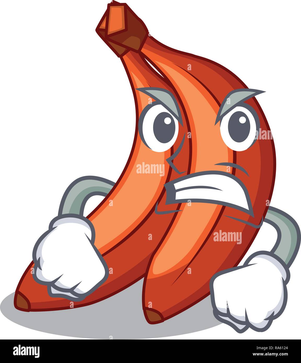 Angry red cartoon bananas ready to eat Stock Vector Image & Art - Alamy