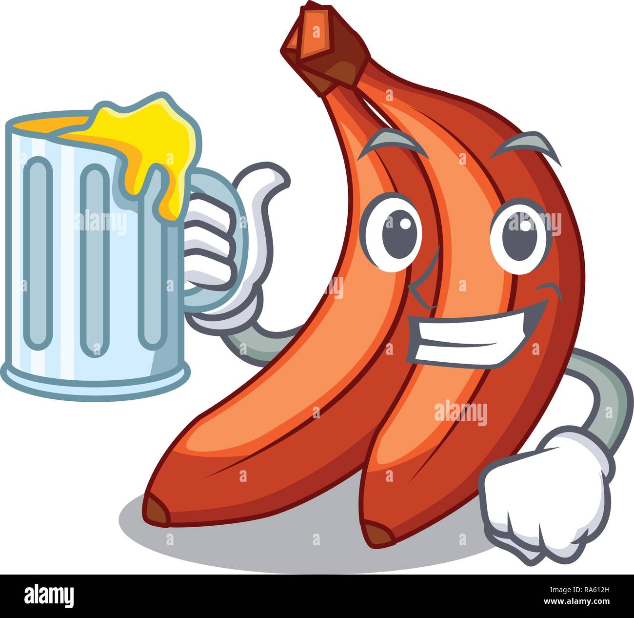 With juice red cartoon bananas ready to eat Stock Vector Image & Art ...